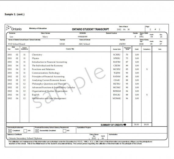安省学生官方成绩单（Ontario Student Transcript）_无忧资讯